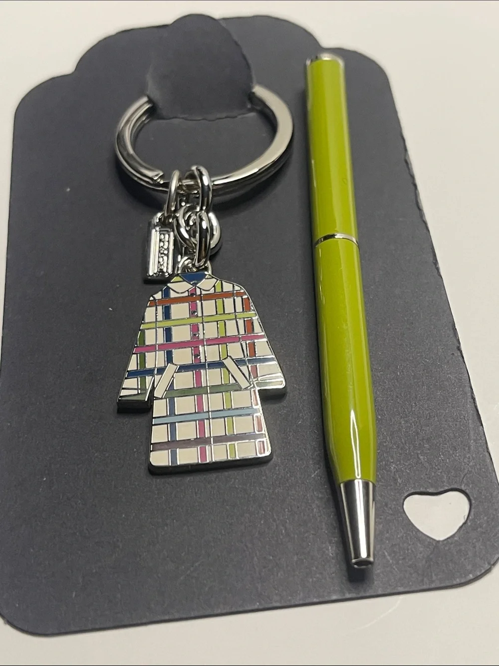 Coach | Accessories | Coach Tattersall Plaid Coat Keychain Charm With ...